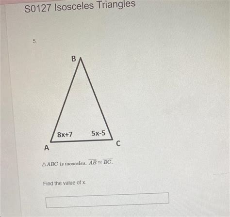 Solved S Isosceles Triangles ABC Is Isosceles Chegg