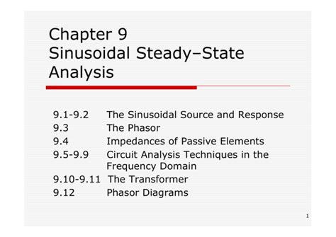Sinusoidal Steady State Analysis Electrical Engineering
