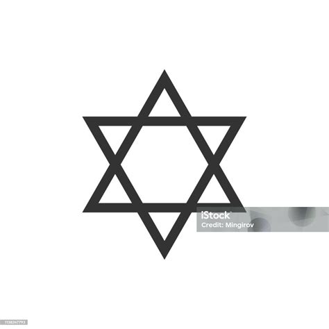 다윗의 별 아이콘 고립 유대인 종교 상징 평면 디자인입니다 벡터 일러스트 0명에 대한 스톡 벡터 아트 및 기타 이미지 0명