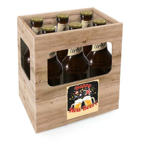 6er Bier Box Happy New Beer Bull And Bear Geschenke And Gadgets