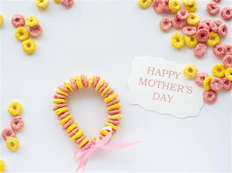 Premium Photo Bracelet Made With Froot Ring Shaped Cereal For Mothers Day