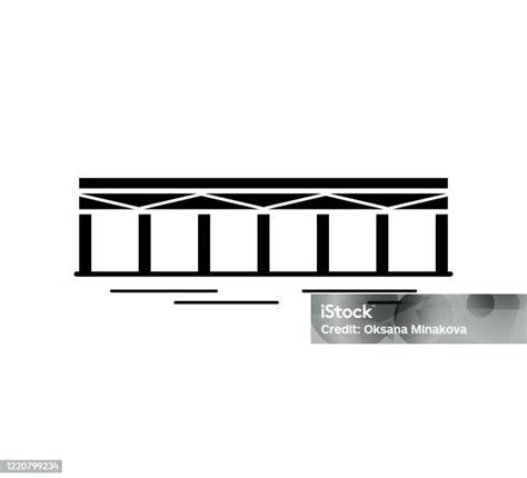 흰색 배경에 격리 된 빔 브리지 검은 실루엣 아이콘입니다 도시 건축 벡터 그림입니다 가동교에 대한 스톡 벡터 아트 및 기타 이미지 가동교 강 강철 Istock