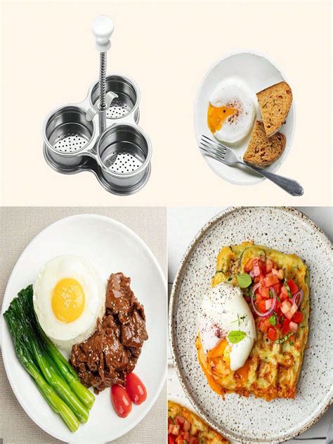 1pc Stainless Steel Egg Poacher3 Cups Poached Egg Cooker Nonstick