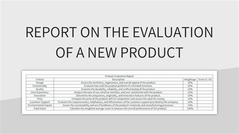 Free Product Evaluation Form Templates For Google Sheets And Microsoft Excel Slidesdocs