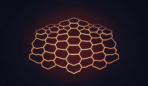 Abstract Background With Digital Lit Hexagonal Concept Premium AI Generated Image