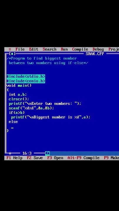 c program to find biggest number between two numbers using if else youtube