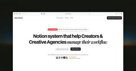 Notion4creators 1 On 1 Custom Notion System For Creators