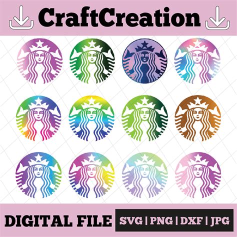 12 Files Separated Holographic Famous Coffee Shop Logo Png Inspire
