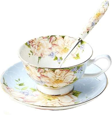 Ufengke Bone China Ceramic Tea Cup Coffee Cup Camellia White And Green
