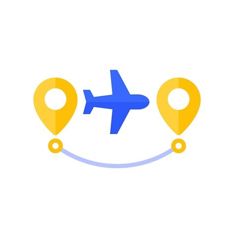 Premium Vector Flight Route Icon With An Airplane Flat Vector