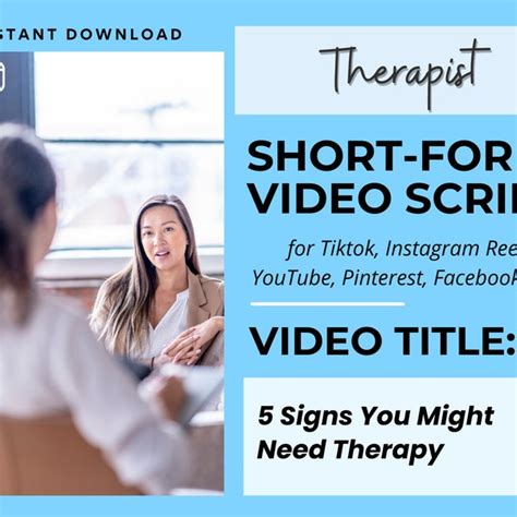 Therapist Video Script For Tiktok Instagram Reels Youtube Mental