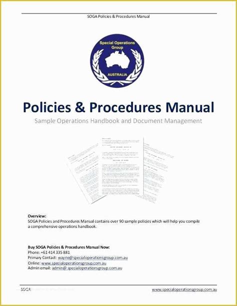 Cafe Operations Manual Template