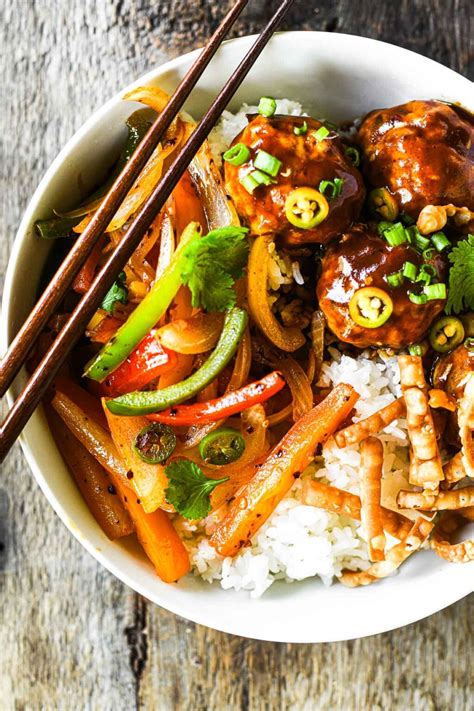 Firecracker Chicken Meatball Bowls • The View From Great Island