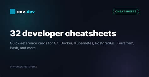 Developer Cheatsheets — Quick Reference Cards Envdev