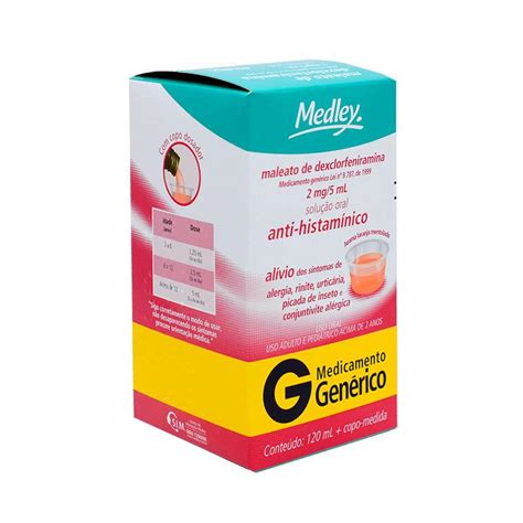 Maleato de dexclorfeniramina ml Melhor Preço Medley Farmácia Mix