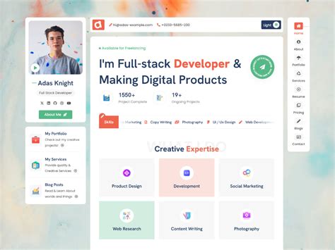 Adas Pro Personal Portfolio Resume Cv Wordpress Theme Pencil Wp