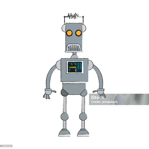 Kartun Robot Lucu Ilustrasi Stok Unduh Gambar Sekarang Android