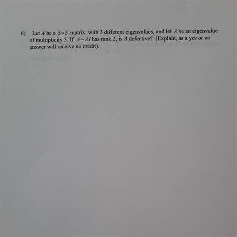 Solved 6 Let A Be A 5x5 Matrix With 3 Different