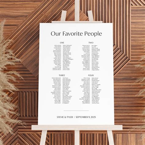 Chic Banquet Seating Chart Template Printable Minimalist Banquet