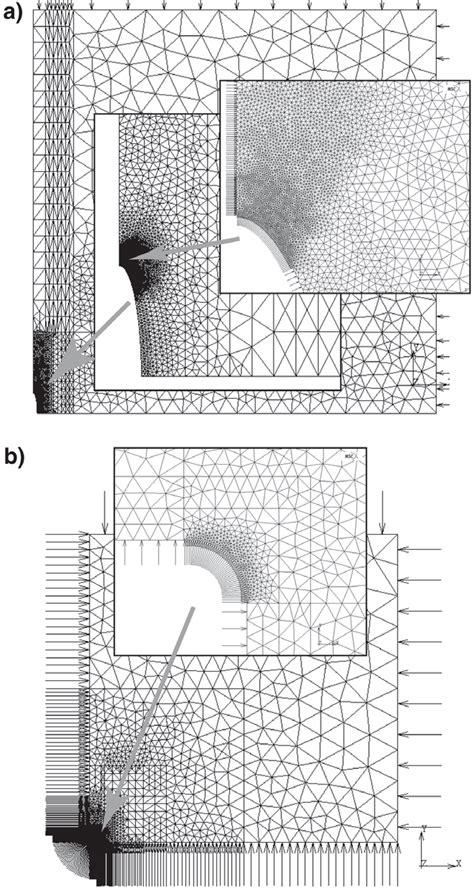 Two Examples Of Finite Element Meshes Used In Modeling Each Triangular