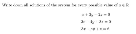 Solved Write Down All Solutions Of The System For Every
