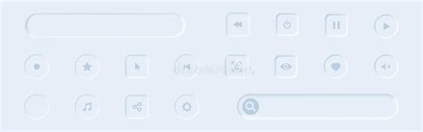 Neumorphism Icons Neumorphic Ui Ux White User Interface Web Buttons And Ui Sliders Stock Vector