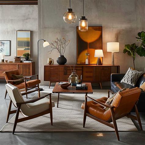 10 Fresh Takes On Mid Century Modern Living Room Ideas • 333 Images • Art Mid Century