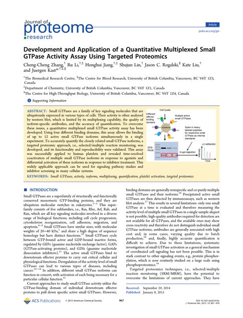 Pdf Development And Application Of A Quantitative Multiplexed Small