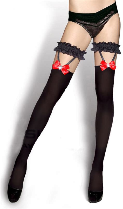 Bas Jarretière Voile Sublime Noeud Noir Strass