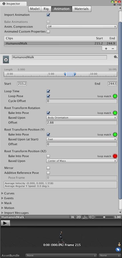 Unity Manual Animation Clip