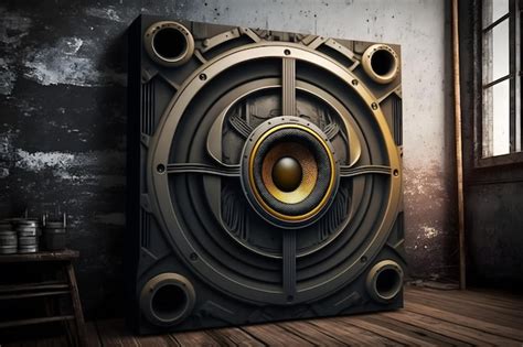 premium photo subwoofer dynamic membrane or sound speaker neural
