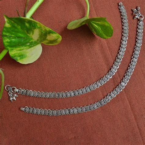 Beautiful Silver Anklet Diamond Shape Design Anklet Anklets Folkways
