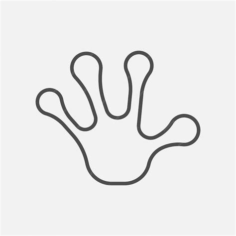 흰색 배경 벡터 일러스트 레이 션에 고립 된 개구리 손 발 인쇄 프리미엄 벡터