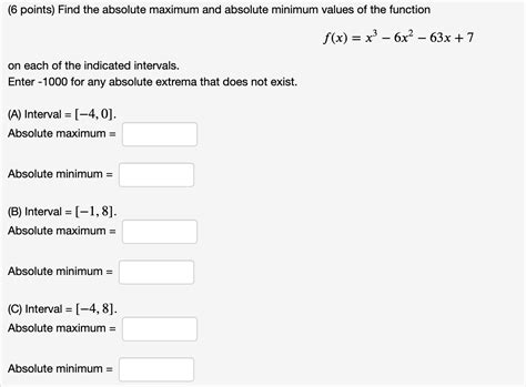 solved 6 points find the absolute maximum and absolute