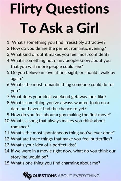 190 Fun And Flirty Questions To Ask A Girl In 2024 Flirty Questions