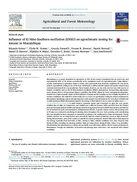 Pdf Influence Of El Niño Southern Oscillation Enso Phenomena On