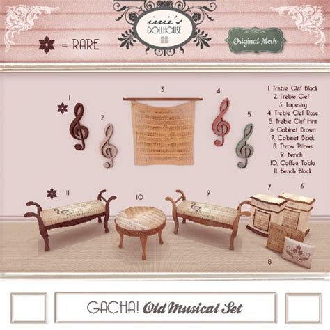 Second Life Marketplace I Dh Gacha Old Musical Coffee Table