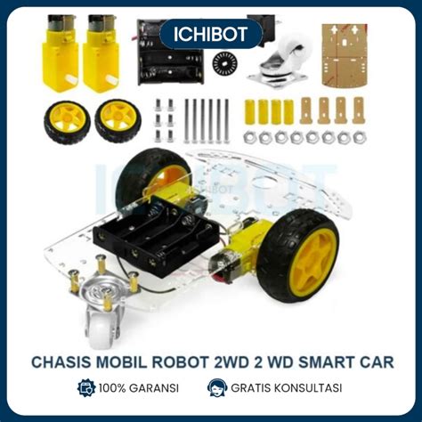 Chasis Mobil Robot 2wd 2 Wd Smart Car Robot Sasis Frame Robot Ichibot