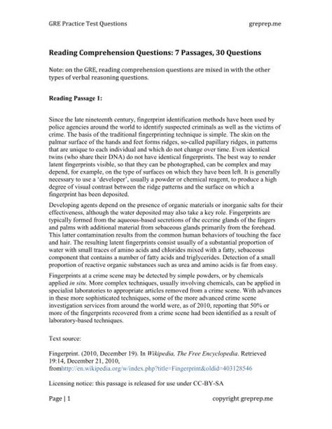 Gre Reading Comprehension Practice Test