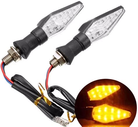 One Pair Of 12v Universal Motorcycle Turn Signal Light Waterproof 12 Led Smd Indicator Blinker