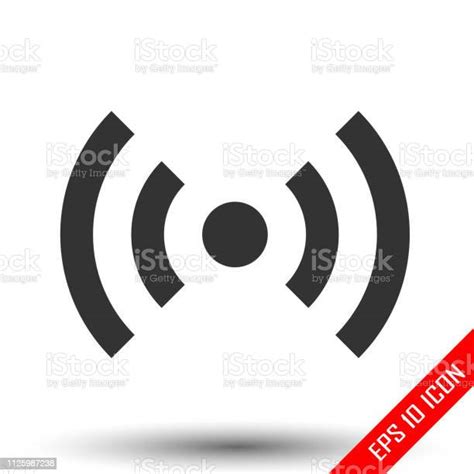 Fi 아이콘입니다 Wifi 존의 단순 평면 로고 흰색 바탕에 서명 벡터 일러스트입니다 개념에 대한 스톡 벡터 아트 및 기타