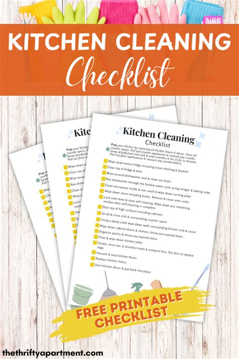 Kitchen Cleaning Checklist Printable