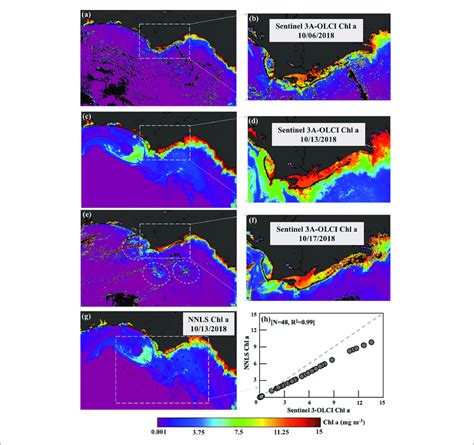 sentinel 3a olci derived chl a maps a c e chl a standard product
