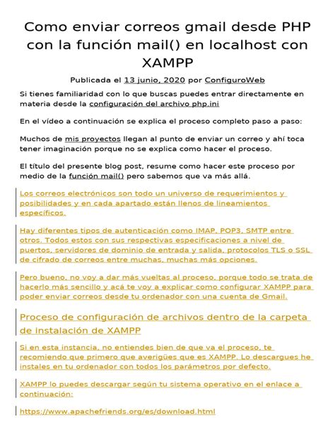 como enviar correos gmail desde php con la función mail pdf gmail