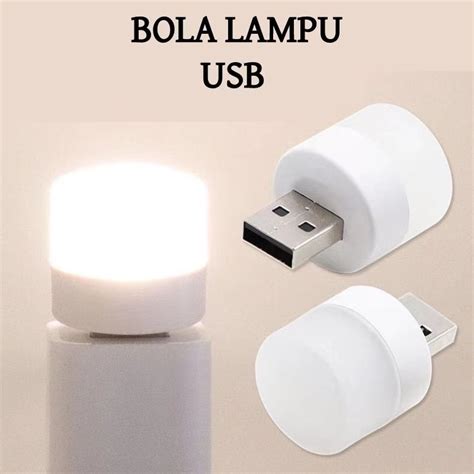 Jual Lampu Mini Led Usb Night Light Bulat Lampu Baca Tidur Travel