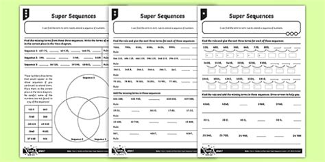 Primary Resources Sequences Worksheets Maths Resources Worksheets