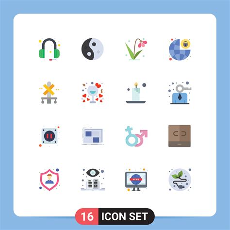 User Interface Pack Of 16 Basic Flat Colors Of Cross Padlock Women Lock Tulip Editable Pack Of