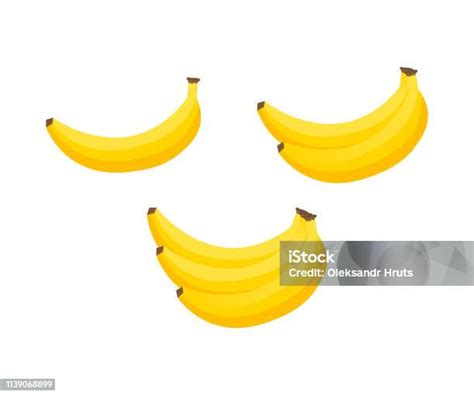 Pisang Vektor Tandan Buah Pisang Segar Terisolasi Dengan Latar Belakang