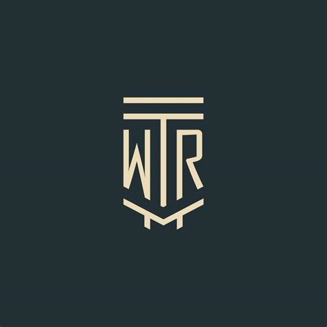 WR Initial Monogram With Simple Line Art Pillar Logo Designs 11488155