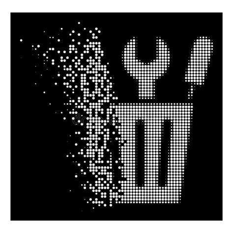 Bright Dissipated Pixel Halftone Tools Bucket Icon Stock Vector Illustration Of Dispersing